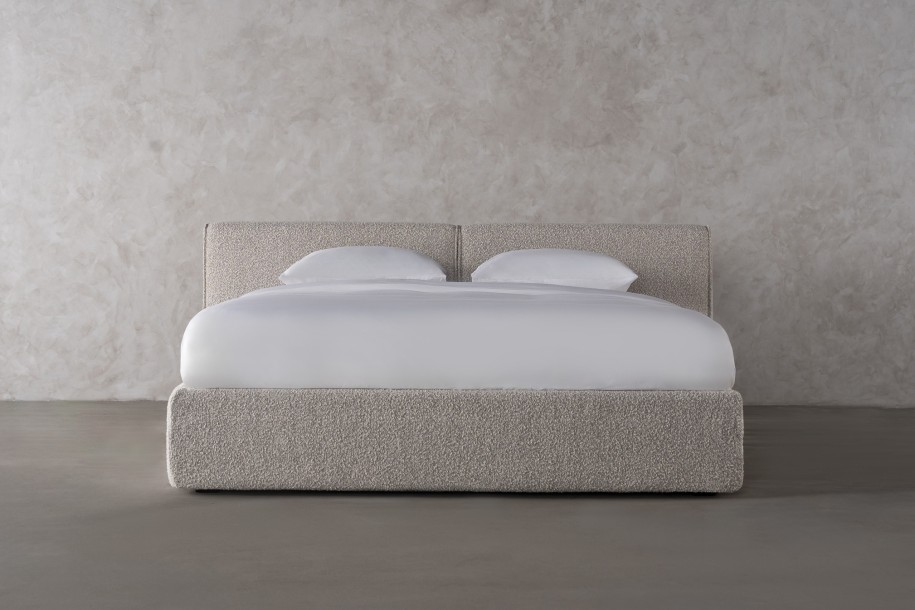 Double Bed 200x200 cm with Storage (Fabric: CANDY Col.104 Eskimo (Cat ...