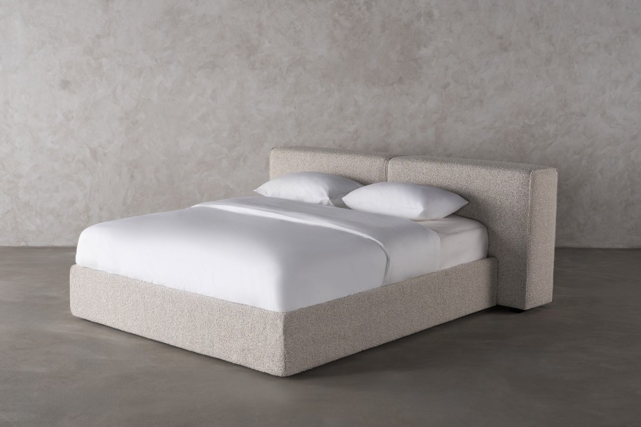 Double Bed 200x200 cm with Storage (Fabric: CANDY Col.104 Eskimo (Cat ...