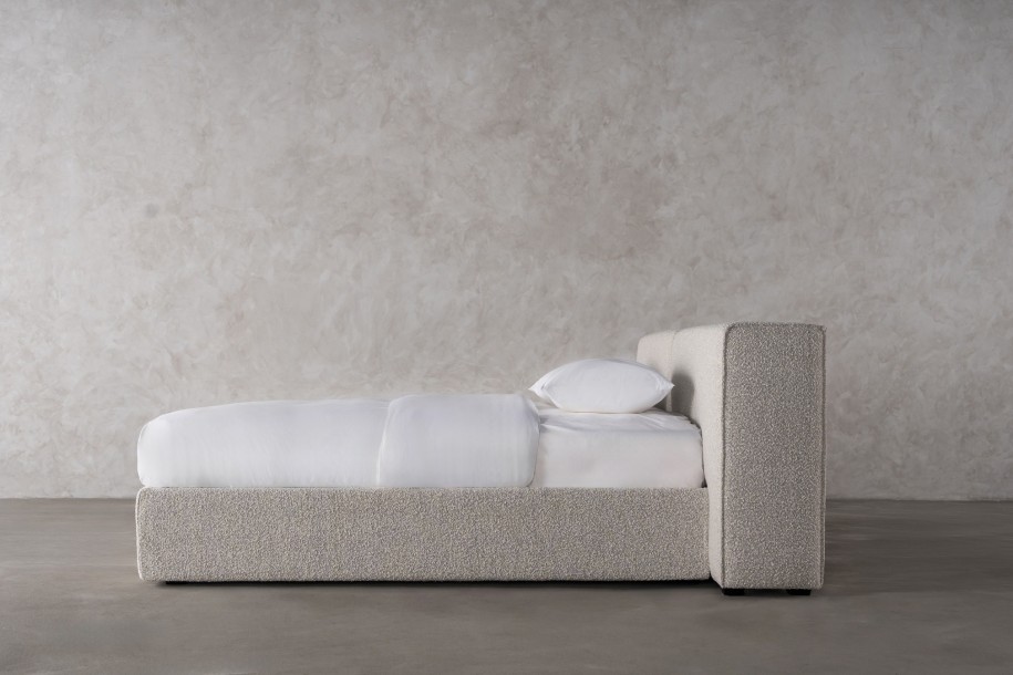 Double Bed 200x200 cm with Storage (Fabric: CANDY Col.104 Eskimo (Cat ...